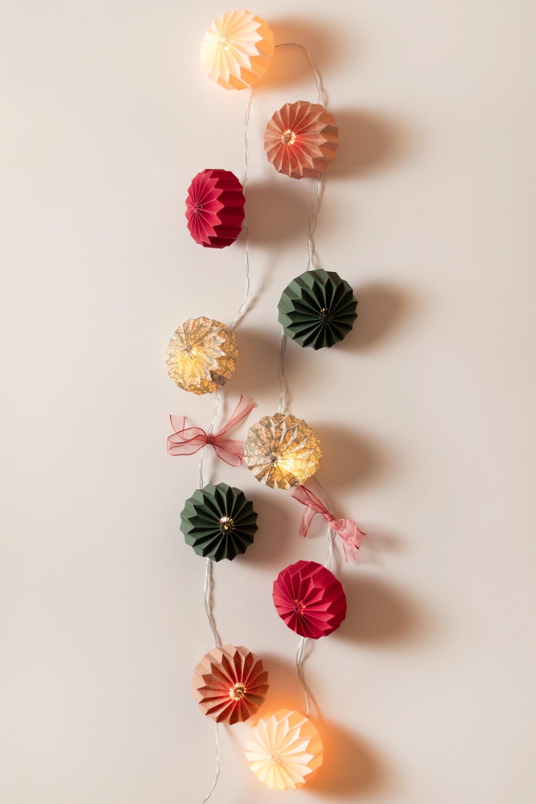 Origami String Light Kit – Christmas Craft Activity – Pre-cut Papers ...