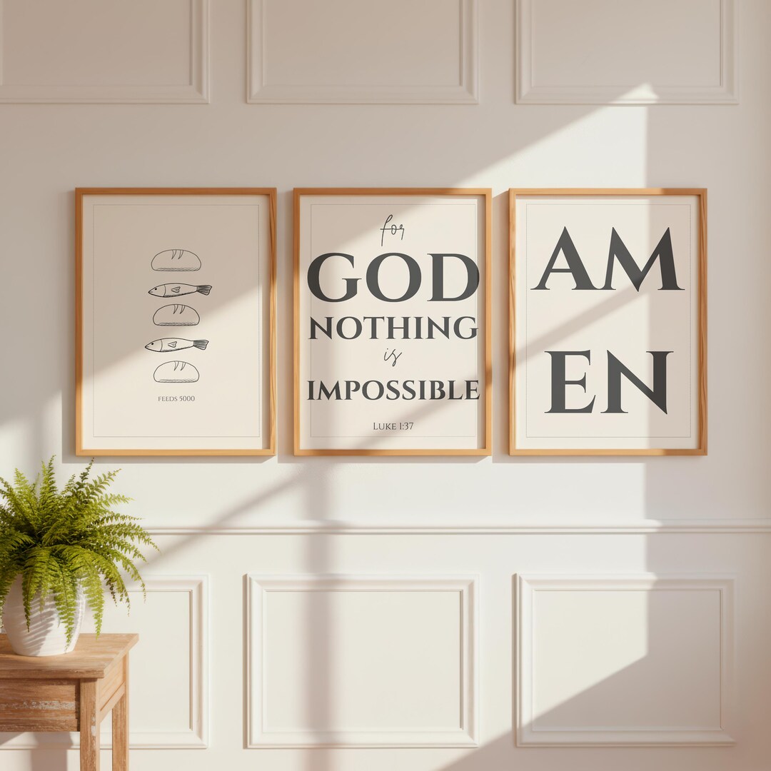 Minimalist Christian Wall Art Set of 3, Neutral Jesus Printable, Faith ...