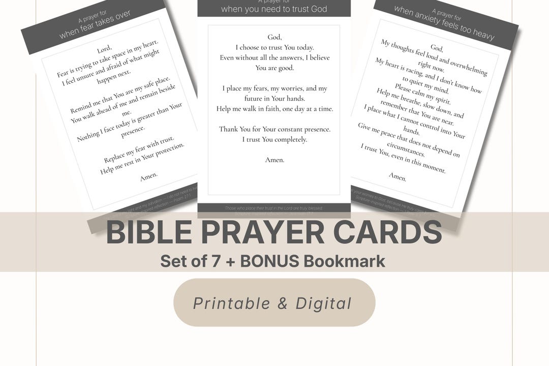 Printable Prayer Cards Printable Emergency Bible Prayers for Anxiety ...