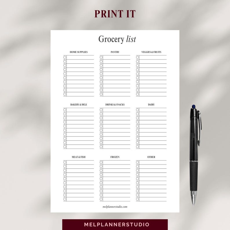 Printable Shopping List, Grocery List, A4, A5, Letter, Half Letter, Instant Download - Etsy