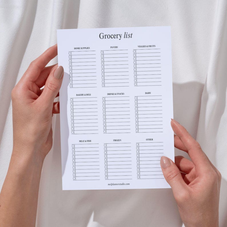 Printable Shopping List, Grocery List, A4, A5, Letter, Half Letter, Instant Download - Etsy