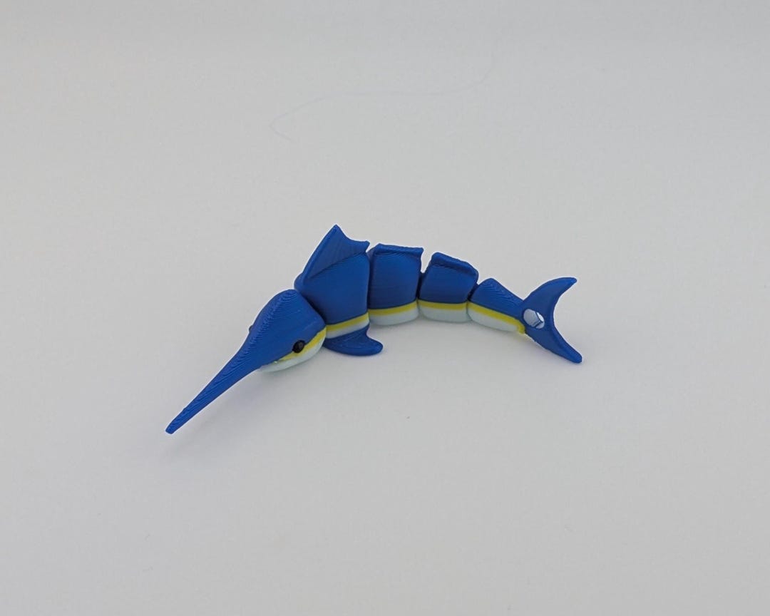 Flexi Swordfish Keychain – 4" Articulated Fidget Toy - Etsy