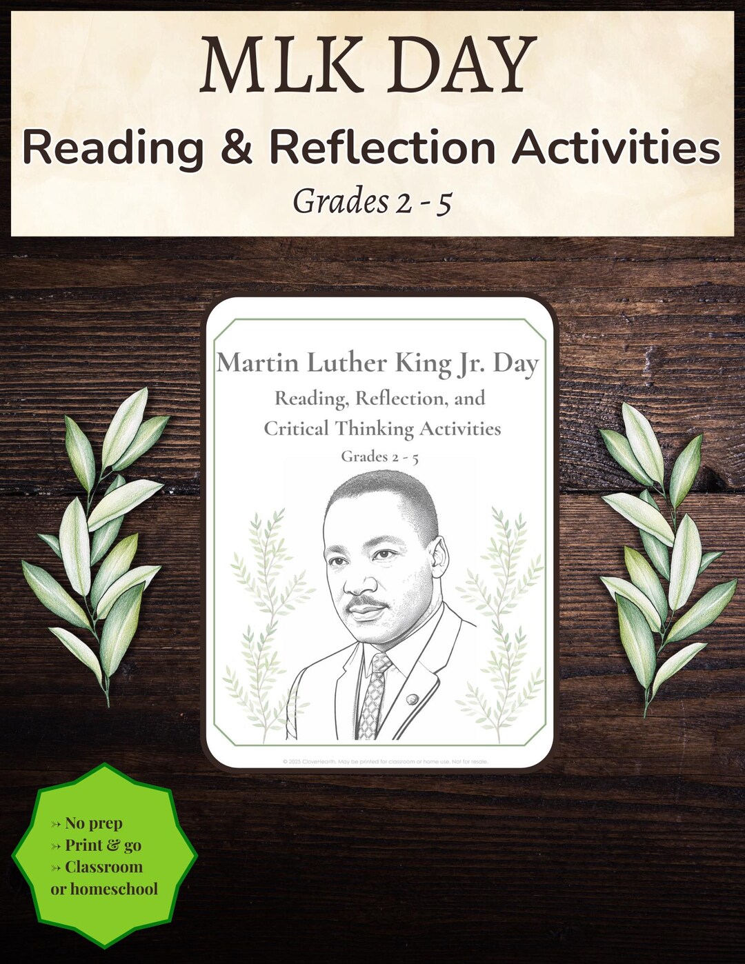 MLK Day Activities | Reading, Reflection for Grades 2-5 (PDF) - Etsy