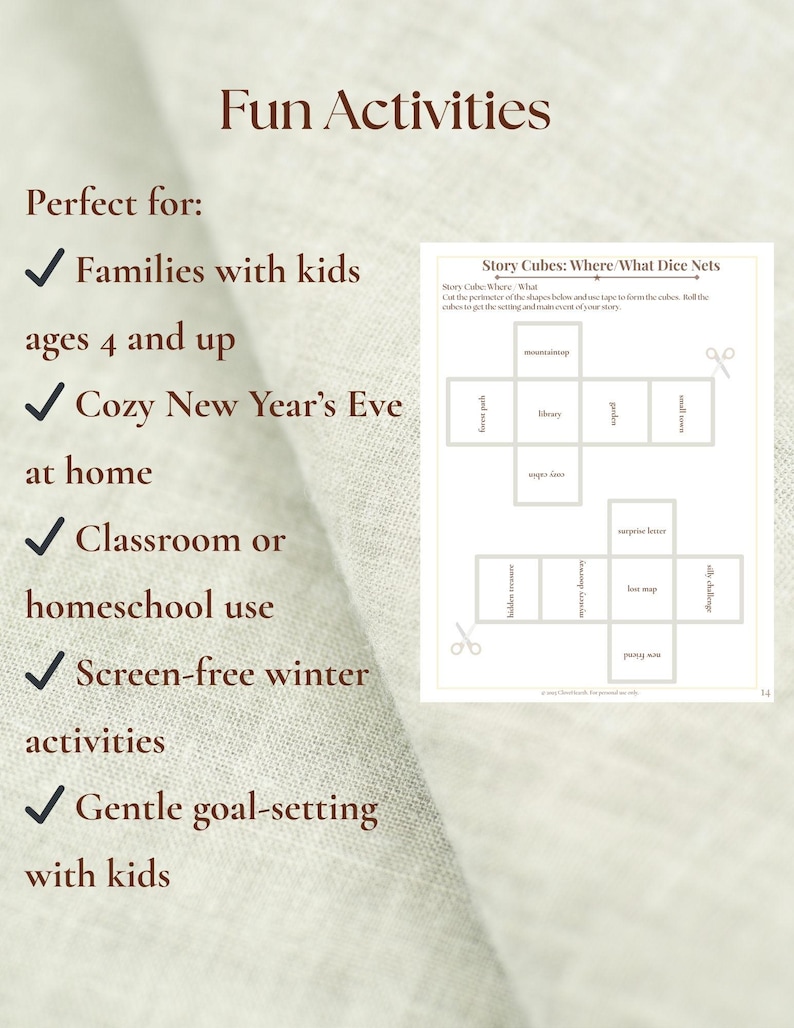 New Year’s Family Activity Packet | Kids Printable | Goal Setting ...