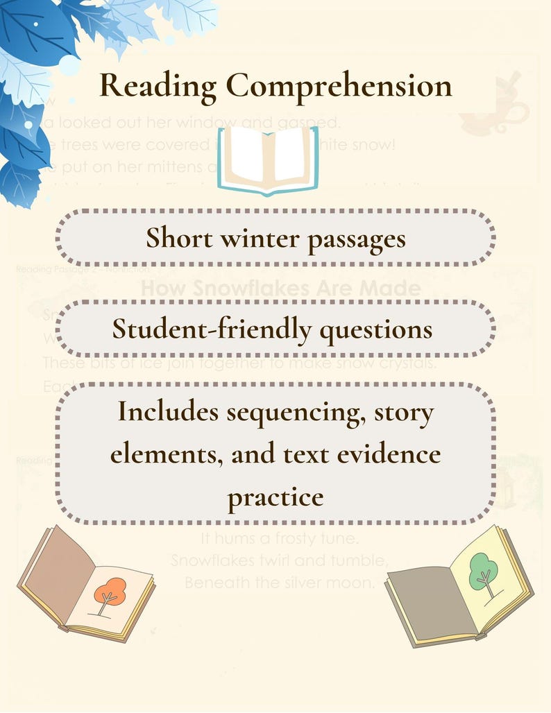 1st 2nd Grade Winter ELA Worksheets | Reading, Grammar, Writing ...