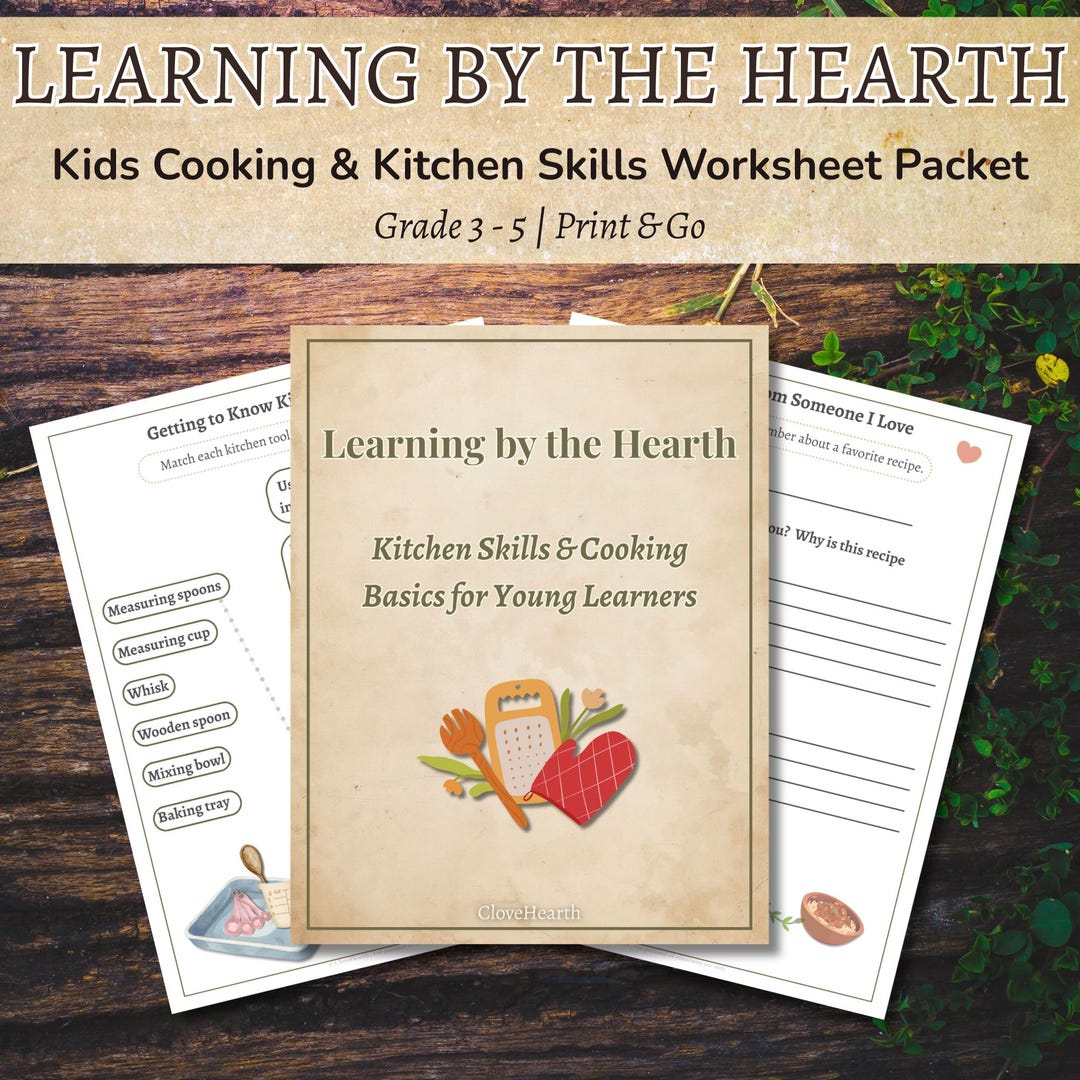 Kids Cooking Worksheets | Kitchen Math Life Skills Packet (grades 3-5 ...