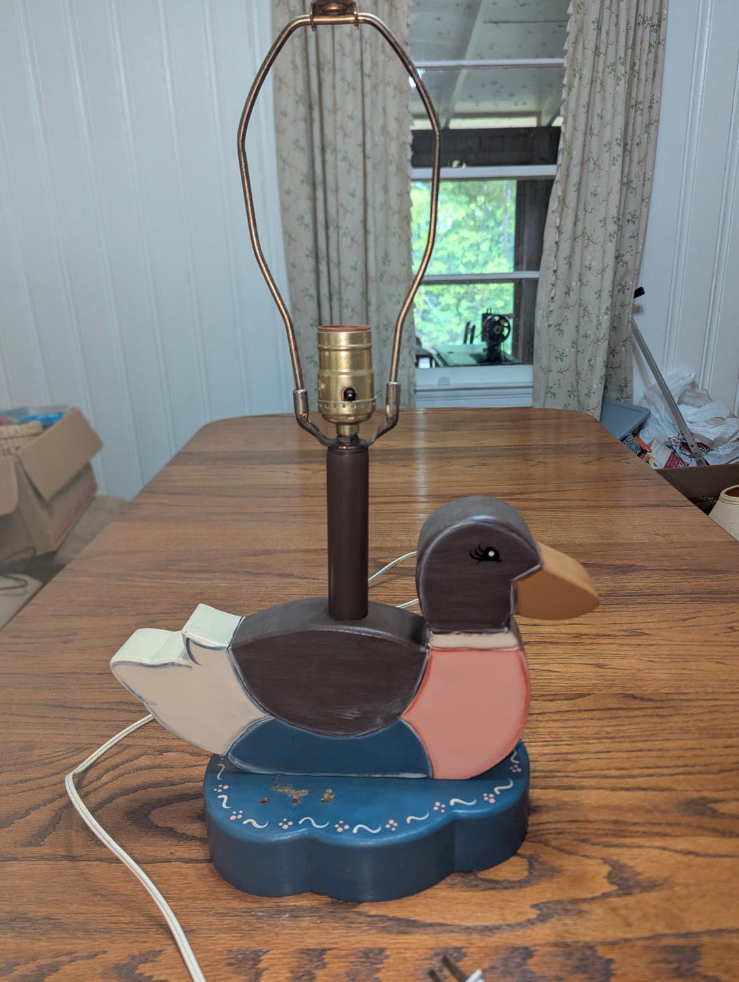 Vintage Handmade Wooden Duck Lamp - Americana - Cottagecore - Etsy
