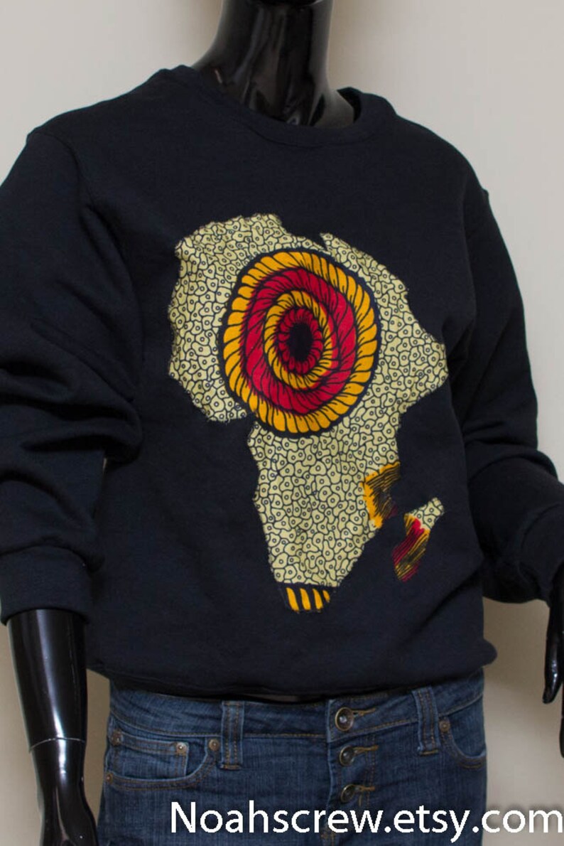 Black Sweatshirt: Ankara African Continent Mens Sweat Shirt | Etsy