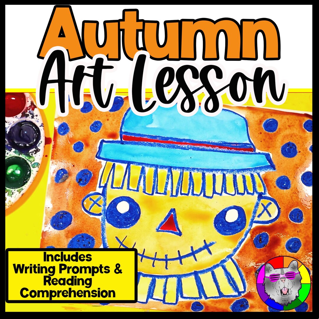 Autumn Scarecrow Art Lesson With Reading Comprehension, Writing Prompts ...