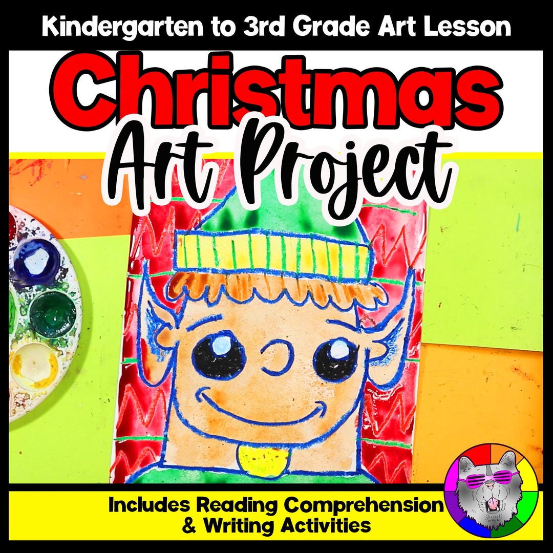 Christmas Elf Art Project: Line Drawing & Literacy (digital Download ...