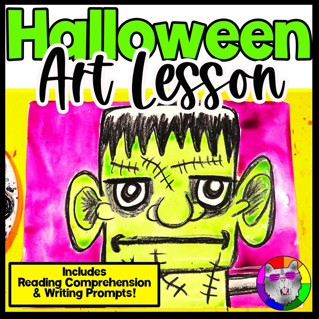 Halloween Frankenstein Art Lesson With Reading Comprehension and ...