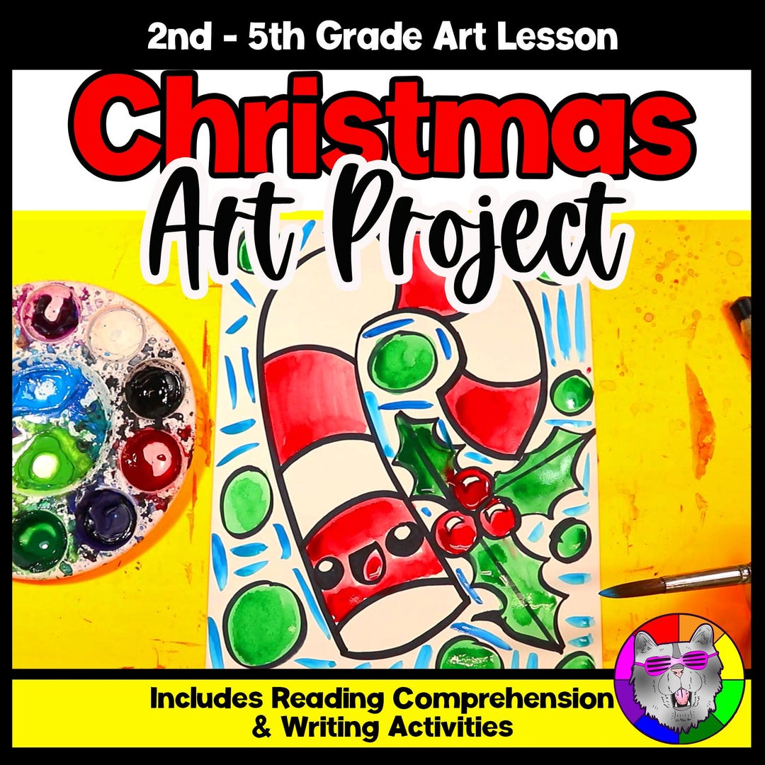 Christmas Candy Cane Art Lesson: Grades 2-5 (digital Download) With ...