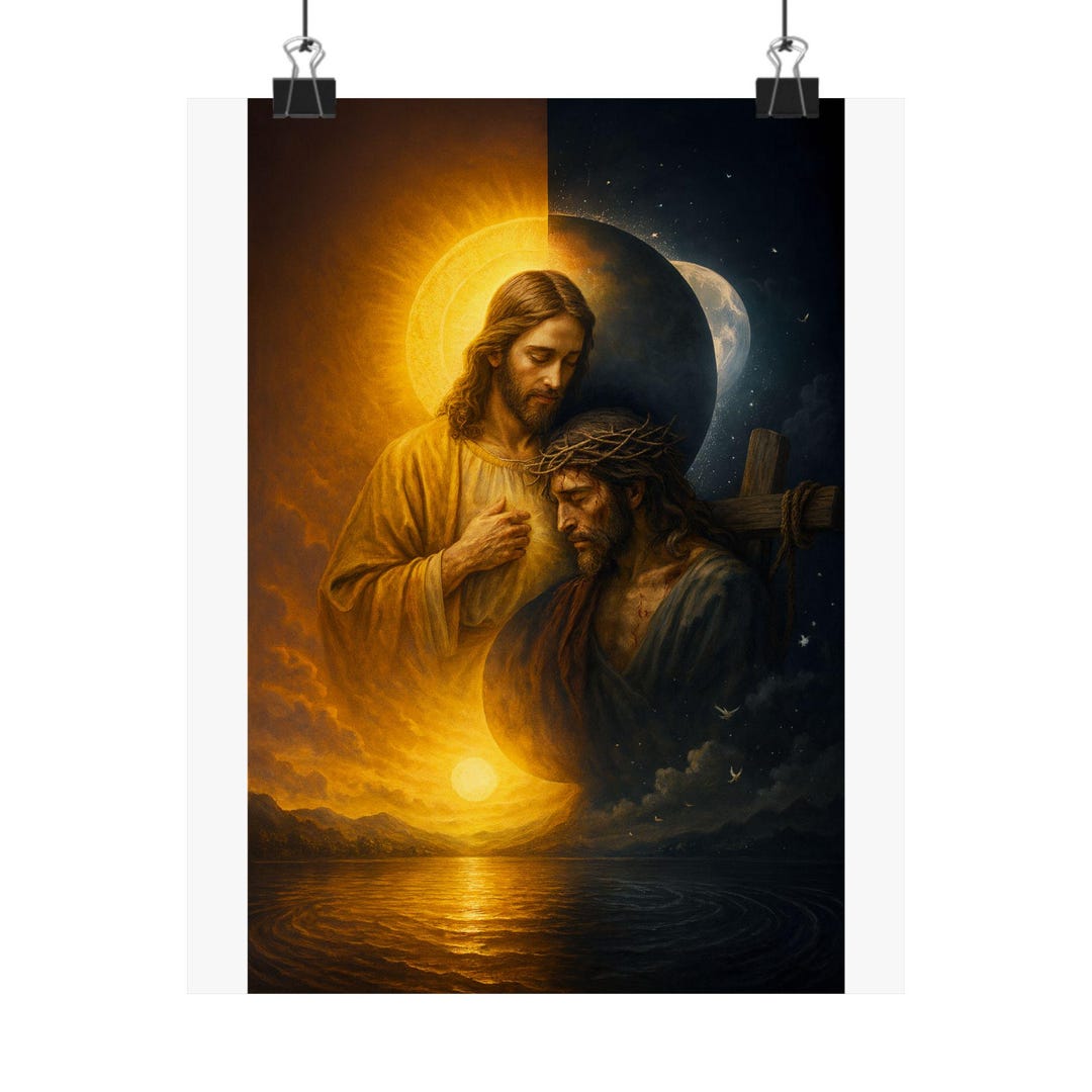 Jesus Light Over Darkness Wall Art Christian Poster, Gospel Faith Decor ...