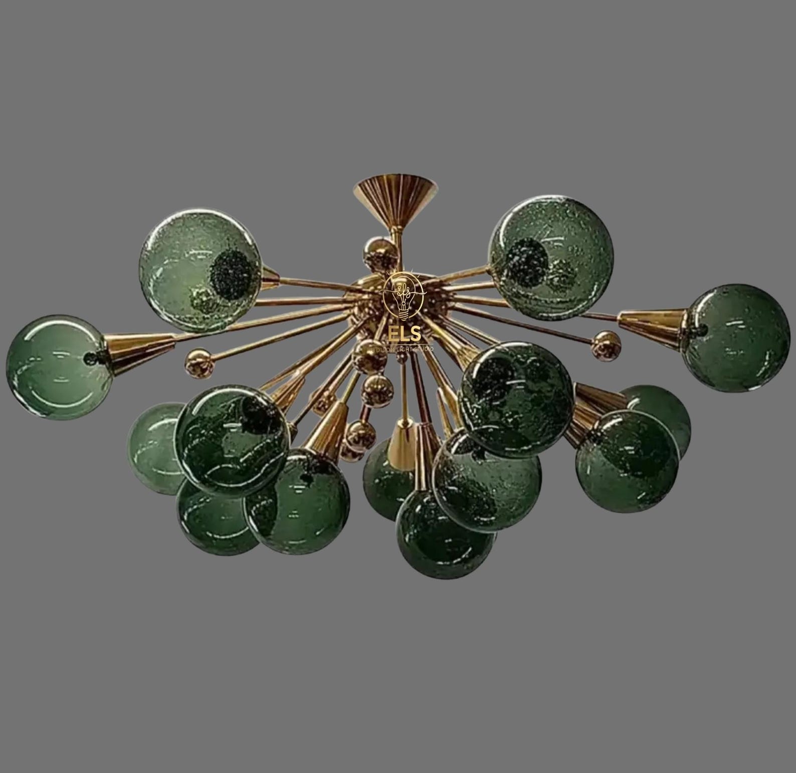 Mid-century Modern Sputnik Chandelier Home Decor Chandelier Green Ball ...