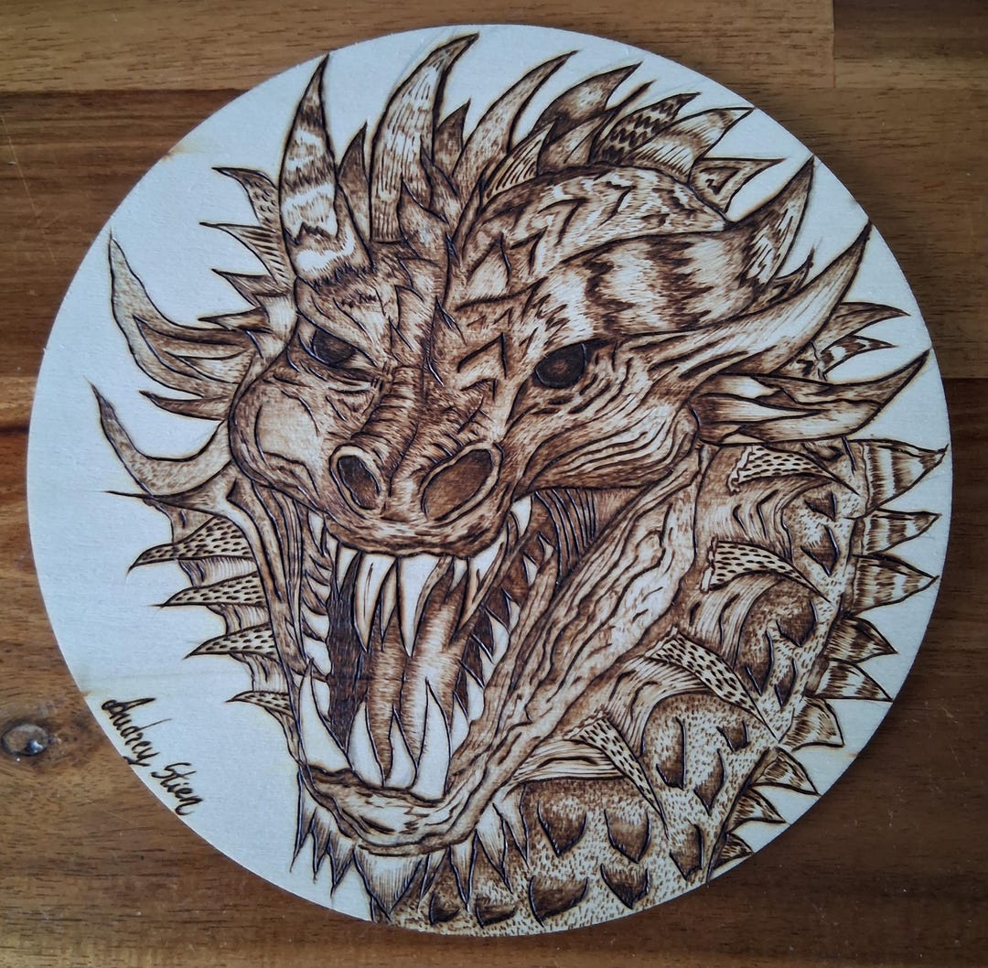Pyrography Dragon - Etsy