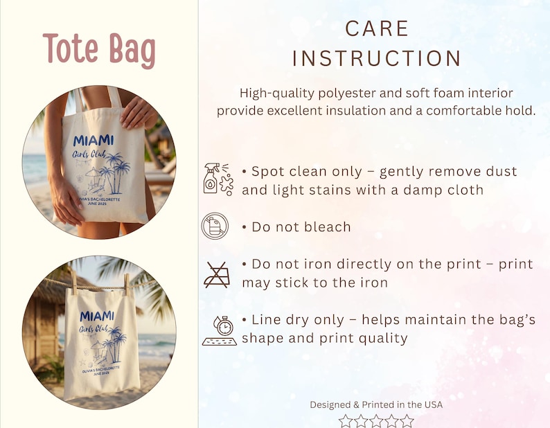 Custom Bachelorette Tote Bag – the Bach Club South Beach, Personalized ...