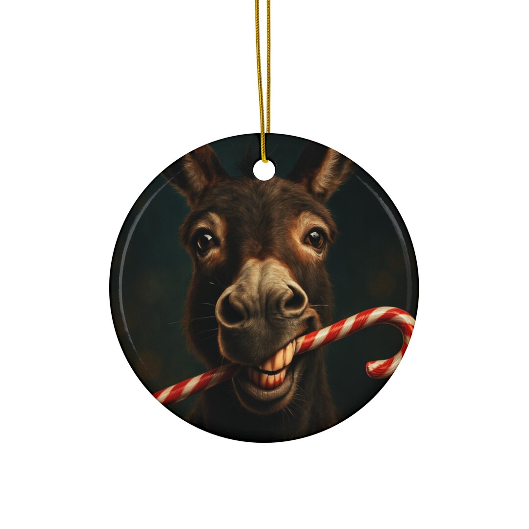 Festive Donkey Ceramic Ornament, Christmas Holiday Decor - Etsy
