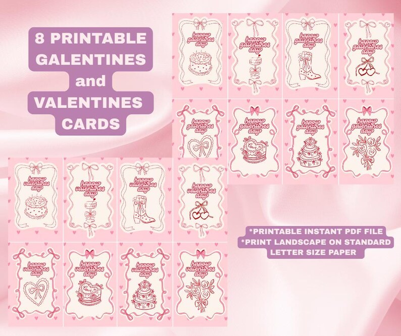 Galentines Cards, Valentines Cards, Printable PDF - Etsy