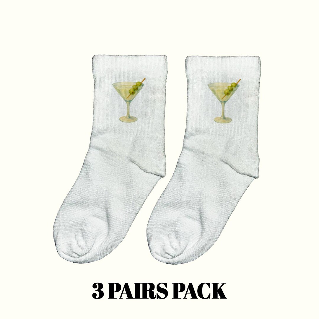 Martini With Olives Socks (3 Pairs Pack) - Etsy