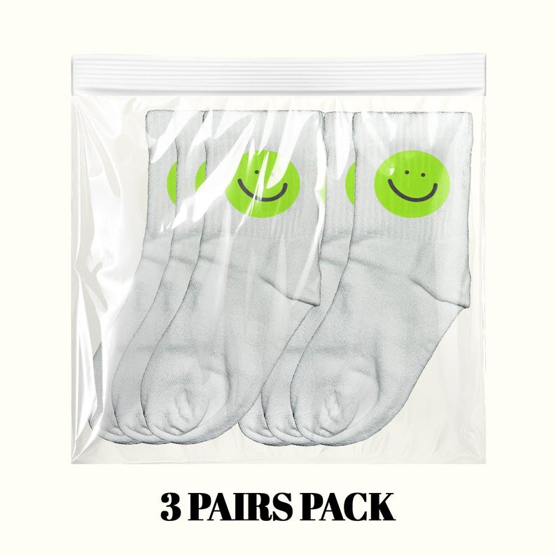 Smiley Socks (3 Pairs Pack) - Etsy