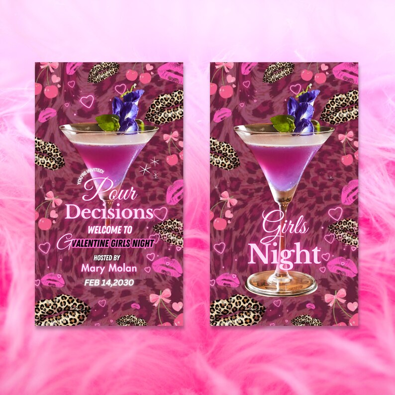Cheetah Print Galentine's Day Invitation, Girls Night Evite (digital ...