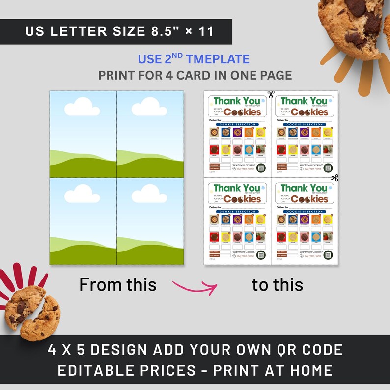 Scout Cookie Receipt 2026 Cookie Thank You Card, QR Code, LBB & ABC ...