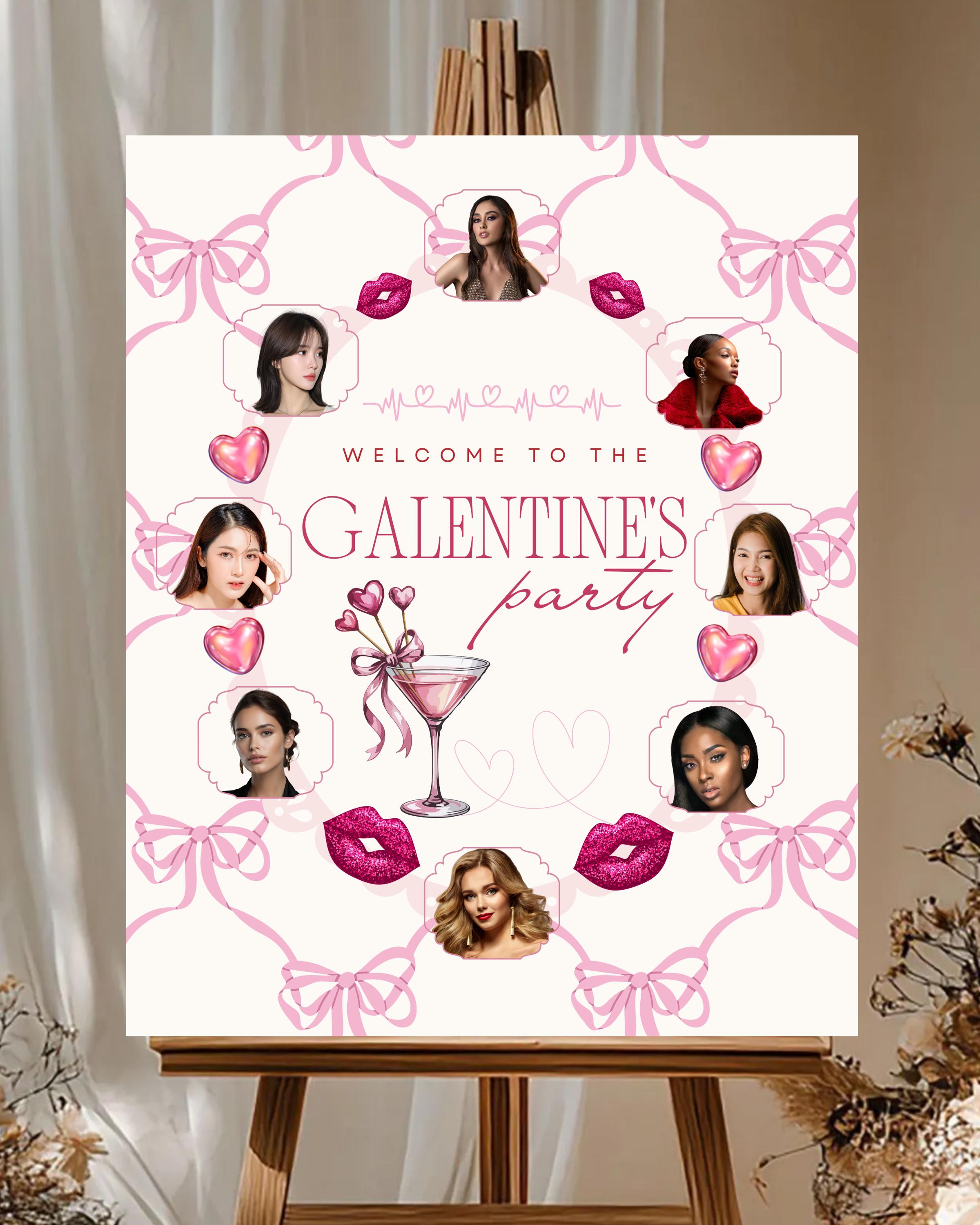 Galentine's Day Poster Board Sign, Ladies Night Valentine's Day Welcome ...