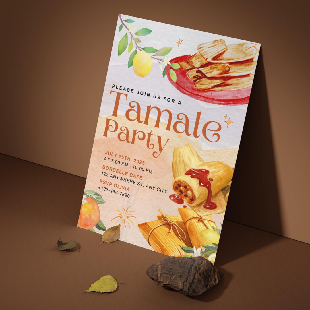 Tamale Party Invitation | Editable Mexican Fiesta Invite (canva ...