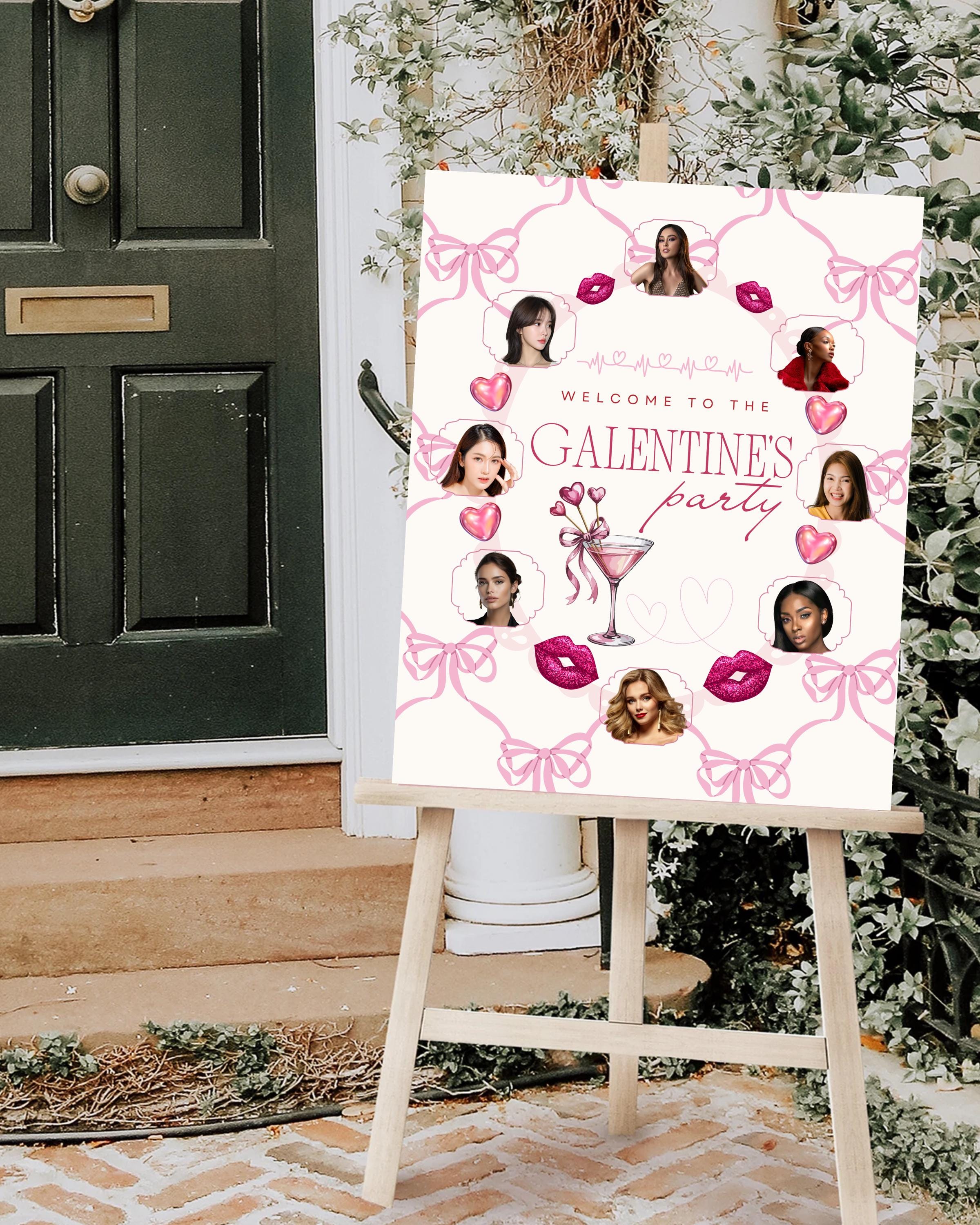 Galentine's Day Poster Board Sign, Ladies Night Valentine's Day Welcome ...