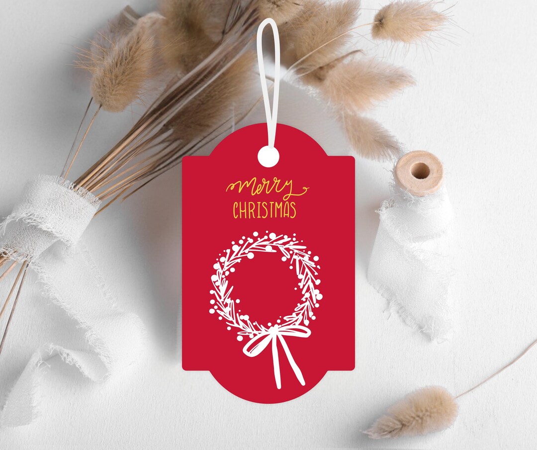 Colorful Christmas Gift Tags Printable PDF | 10 Tags Set | Red Green ...