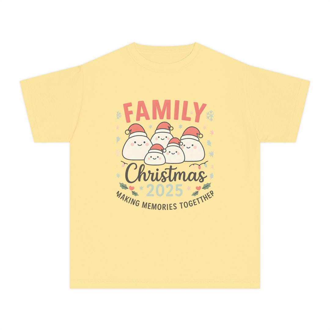 Kawaii Family Onigiri Christmas 2025 Youth Tee | Christmas 2025 Making ...