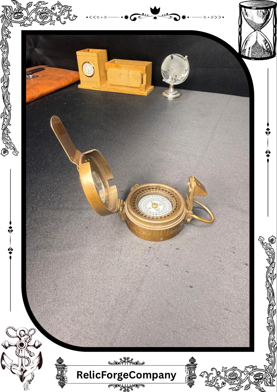 Brass Military Prismatic Compass Vintage Style Engineer Lensatic ...