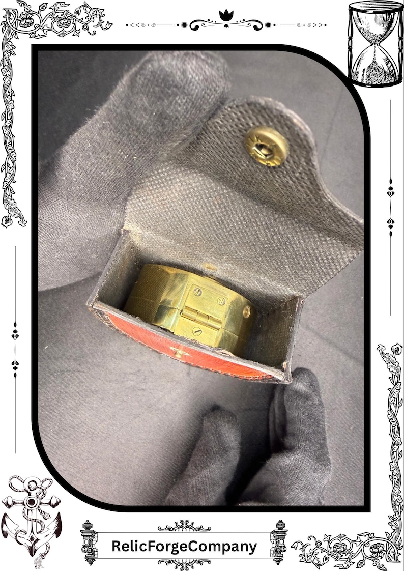 Solid Brass Geological Compass Surveying Instrument Leather Case Heavy ...