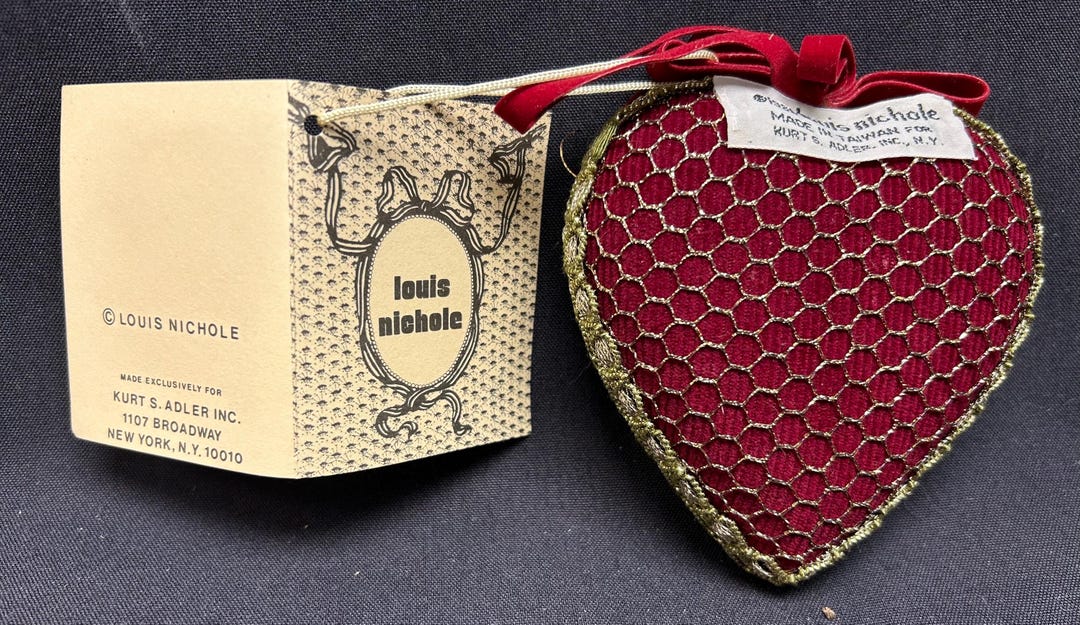 Set of Two Vintage Louis Nichole for Kurt S. Adler, Inc. Heart Shaped ...