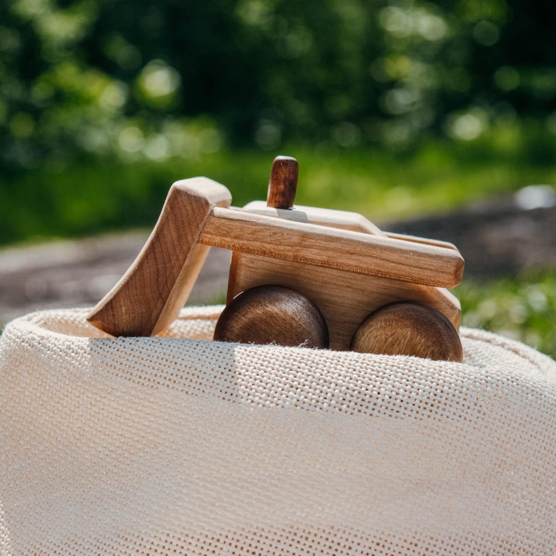 Wooden Bulldozer Toy – Handmade Eco-friendly Truck | Rustic Gift for ...
