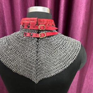 Medieval Chainmail Collar | 6 Mm 18 Gauge Flat Ring Riveted Gorget ...