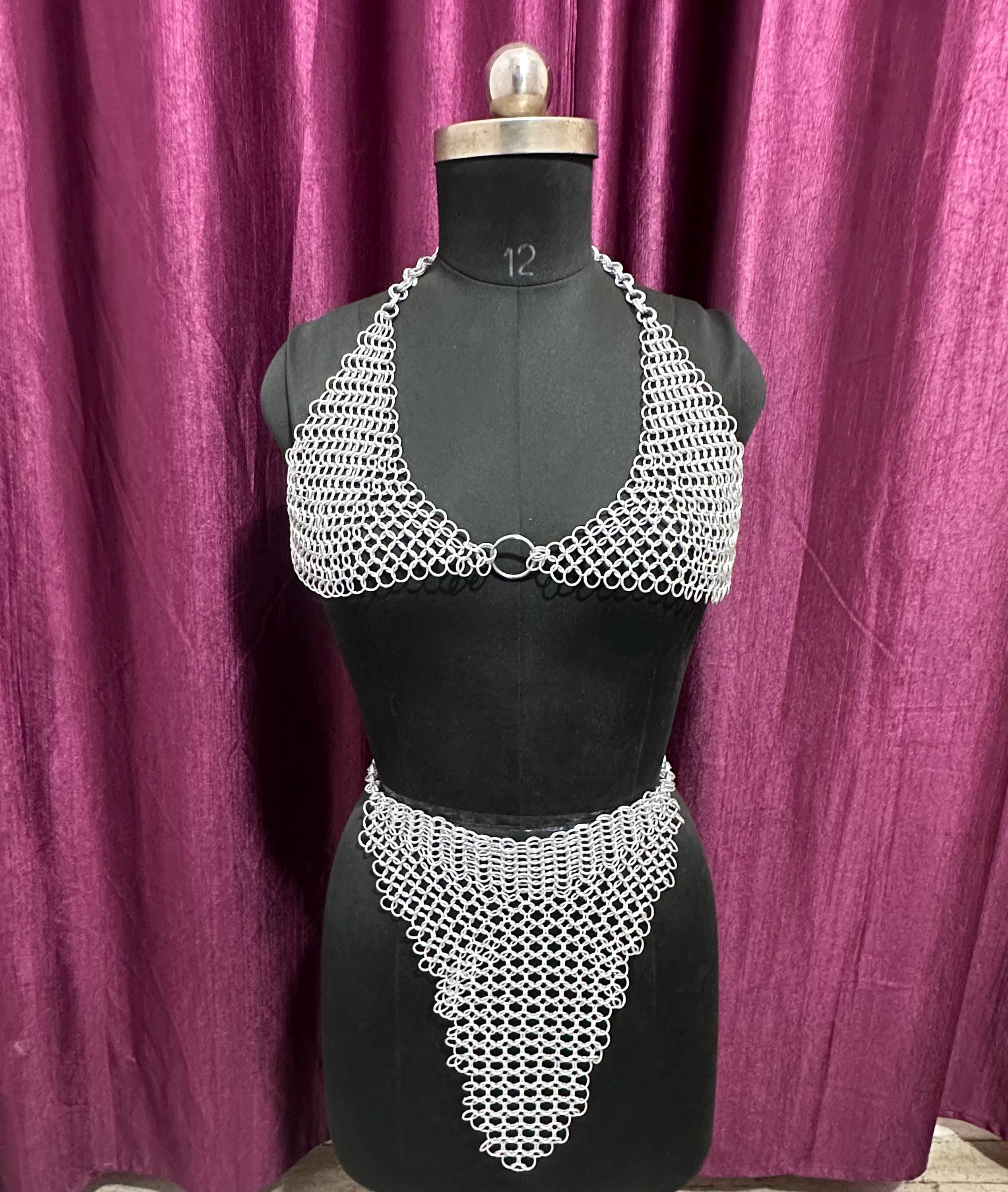 Aluminum Chainmail Bra and Panty Set: Larp Women's Cosplay Costume - Etsy