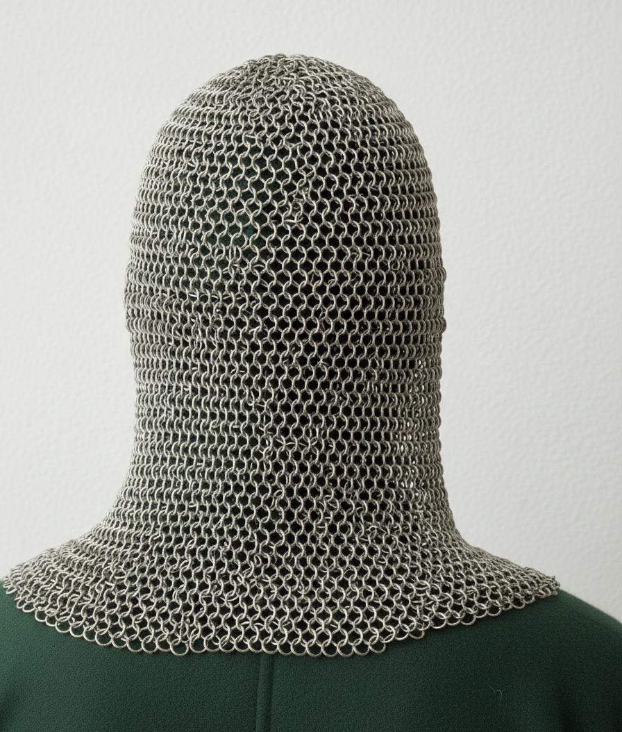 Medieval Chainmail Coif Helmet – Handmade Steel Viking Knight Armor ...