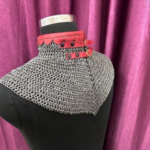 Medieval Chainmail Collar | 6 Mm 18 Gauge Flat Ring Riveted Gorget ...