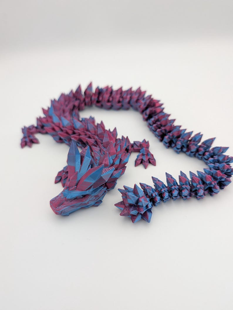 3D Printed Articulated Crystal Dragon - Etsy