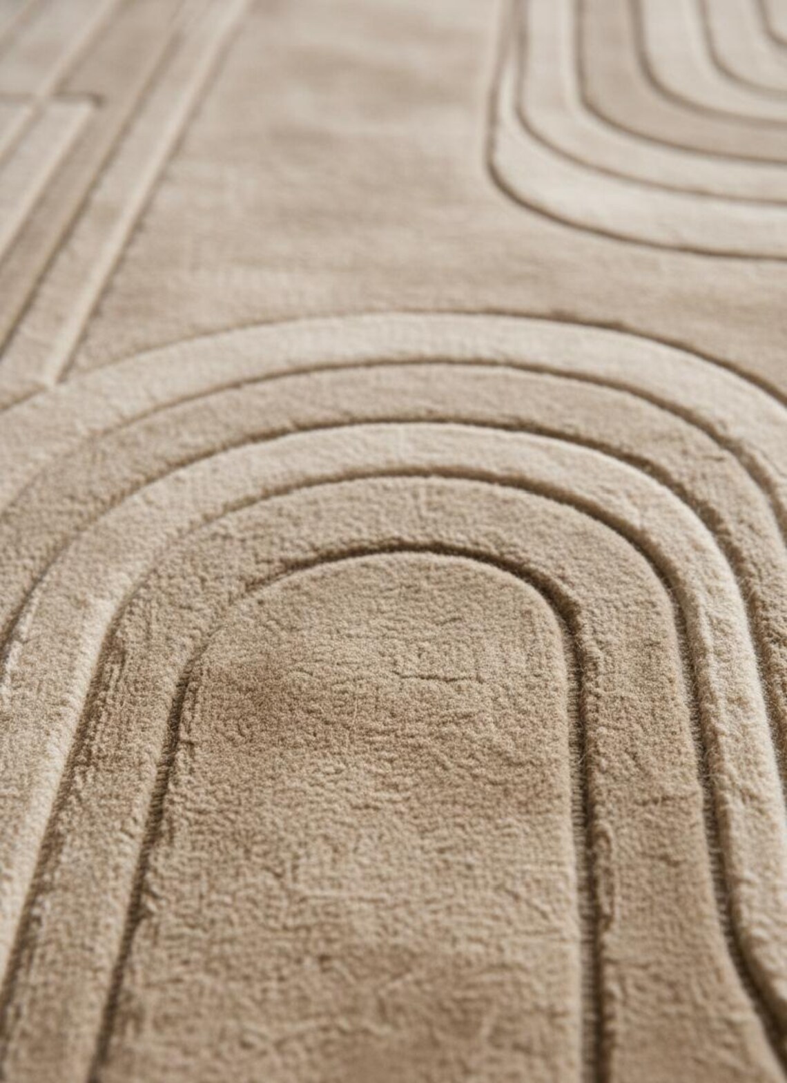 Beige Hand-tufted Area Rug 12x18 - Modern Abstract 3D Carved Designer ...