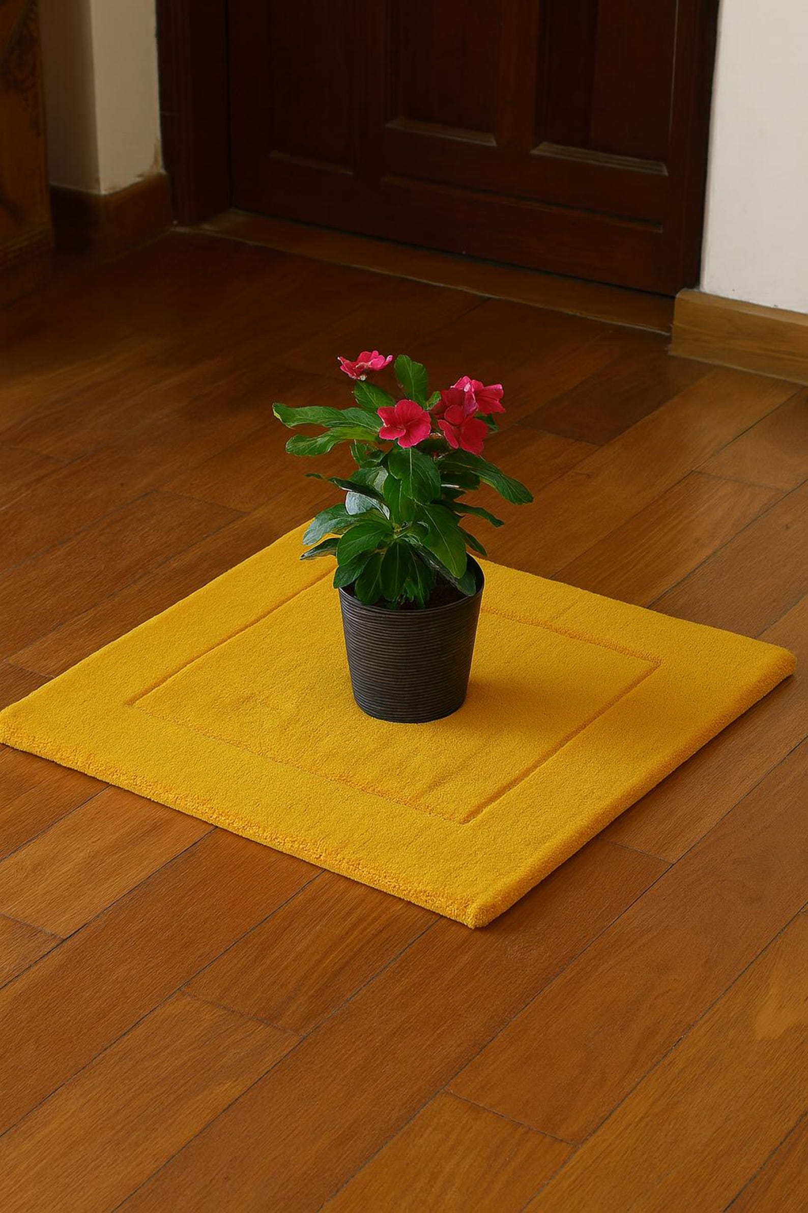 Handmade Tufted Wool Rug | Modern Mustard Yellow Accent (3x3 Ft) - Etsy
