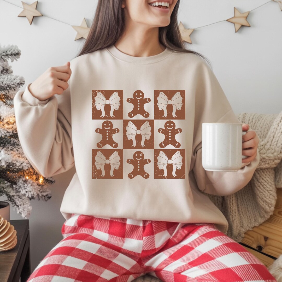 Coquette Gingerbread Man Sweatshirt, Retro Christmas Shirt, Coquette ...