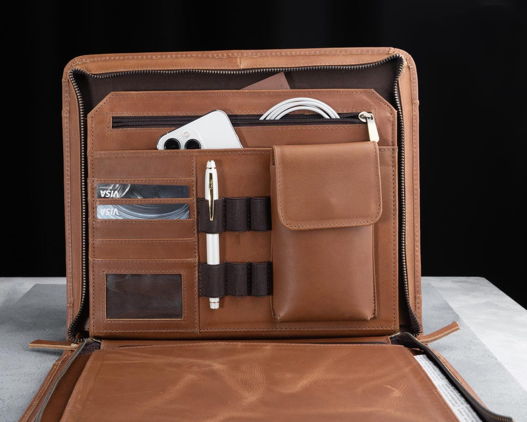 Personalized Leather Portfolio, Engraved Professional Padfolio ...