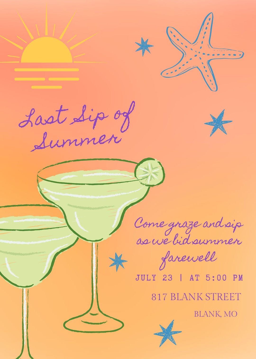 Last Sip of Summer Party Invitation - Etsy