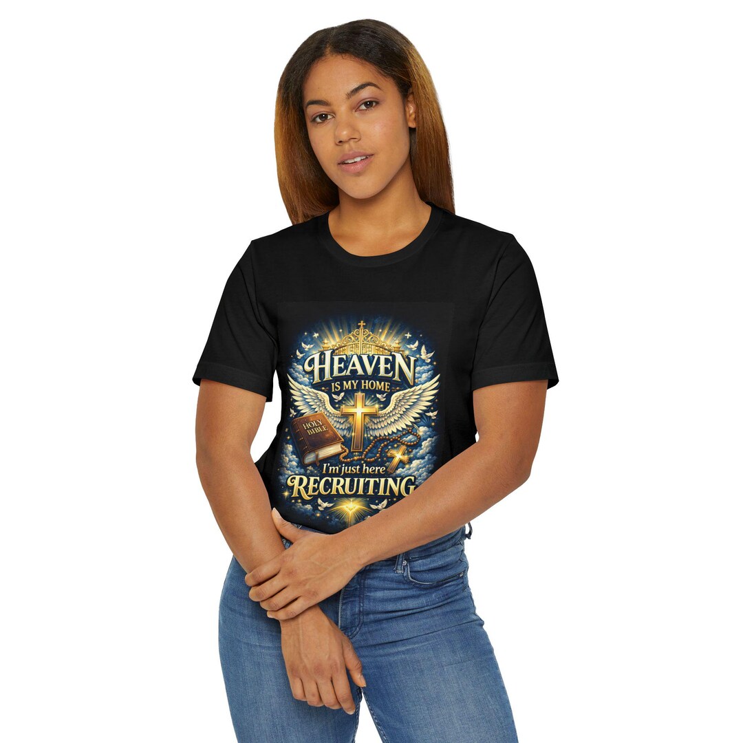 Heaven is My Home Recruiting T-shirt | Christian Wings Cross Tee - Etsy