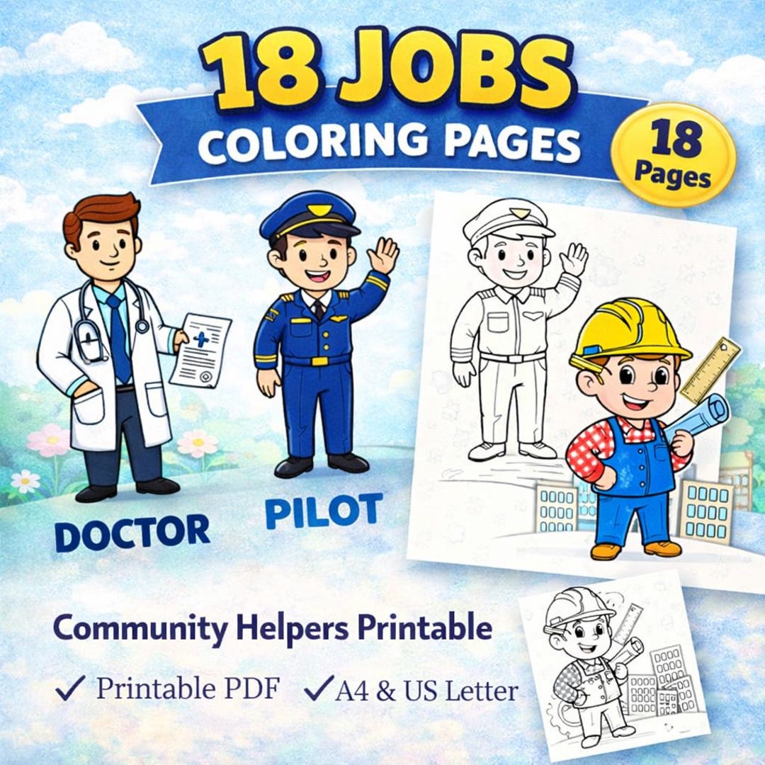 18 Jobs Coloring Pages for Kids , Preschool Occupations Printable ...