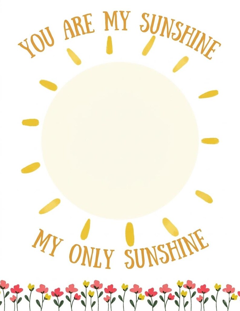 You Are My Sunshine Handprint Art, Fingerprint Keepsake, Baby Handprint ...