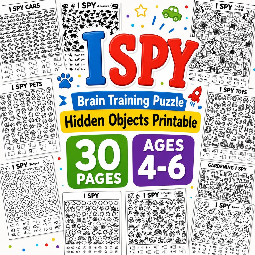 I Spy Printable Worksheets , Visual Perception Activity , Printable ...