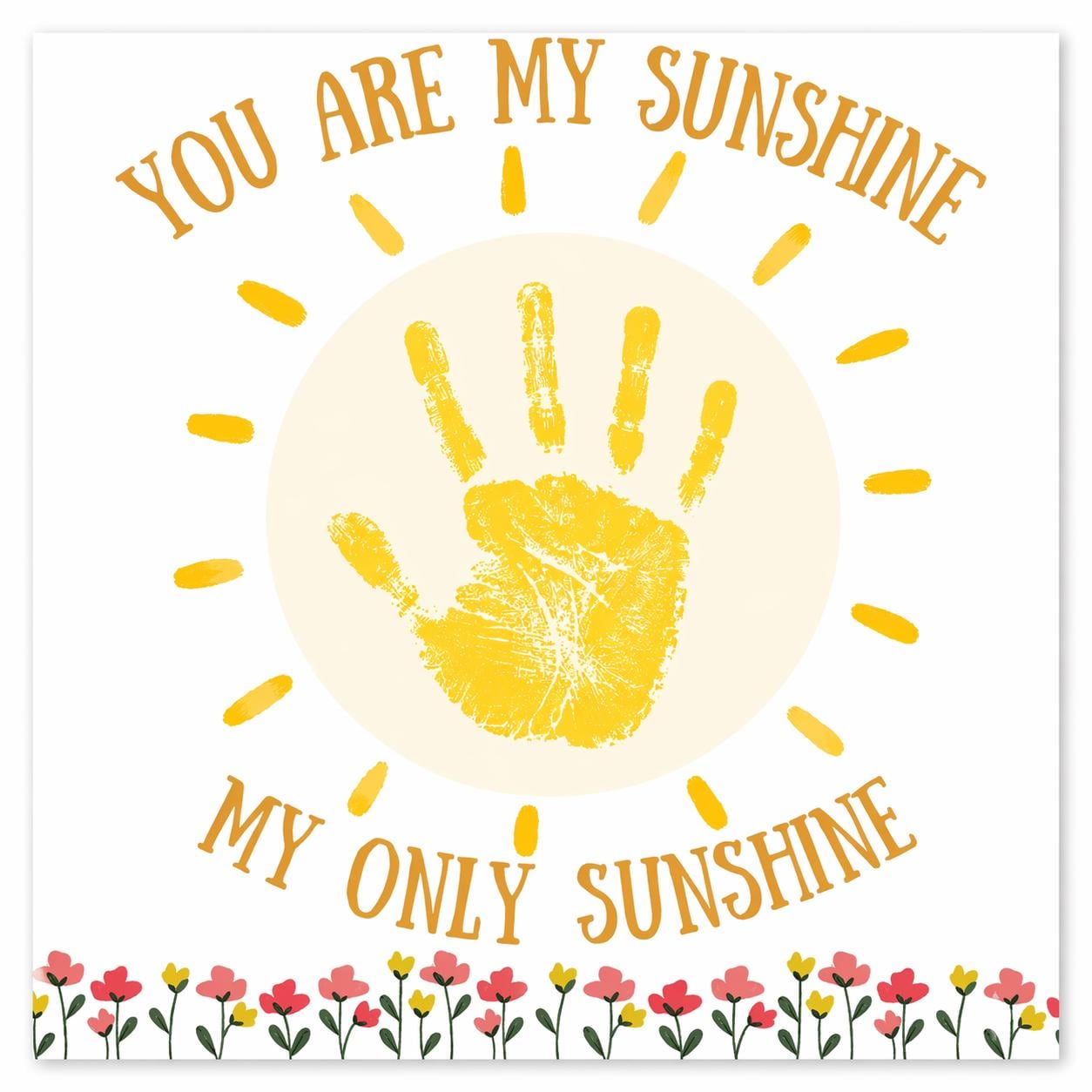 You Are My Sunshine Handprint Art, Fingerprint Keepsake, Baby Handprint ...